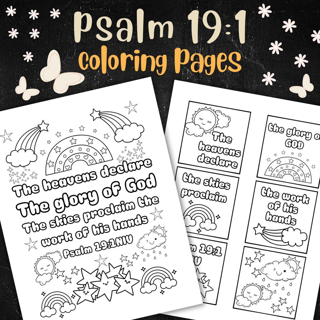 Psalm 19:1 Rainbow Coloring Pages for Kids for Sunday School Lesson ...