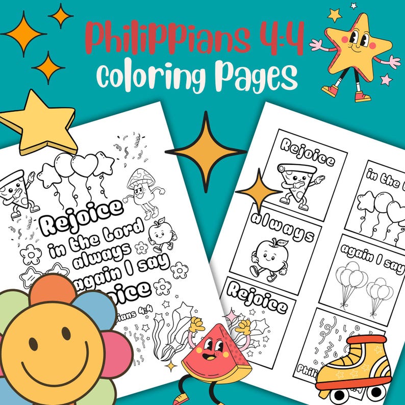 Philippians 4:4 Scripture Coloring Pages for Kids for Sunday School ...