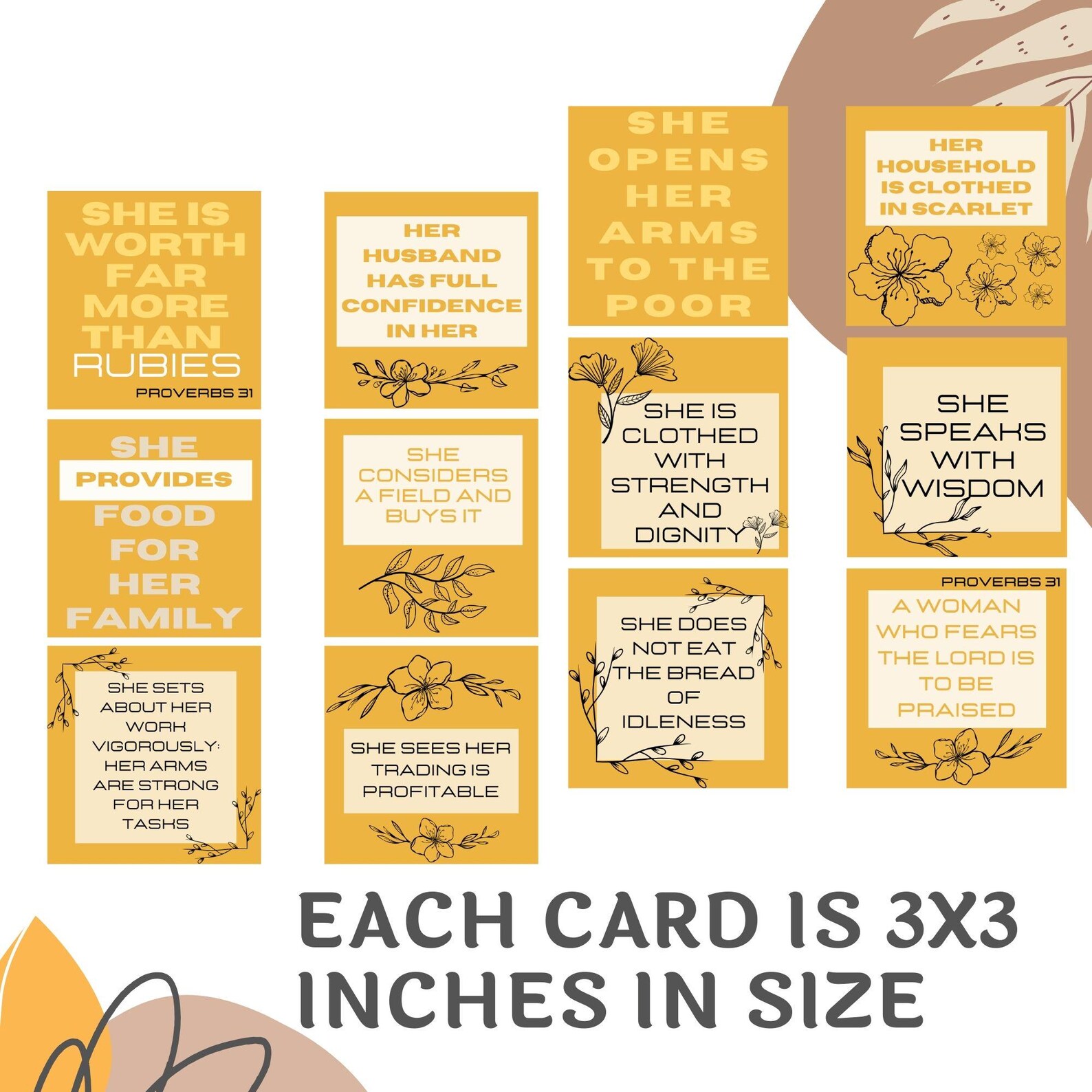 Proverbs 31 Scripture Cards for Women Christian Gift Digital Download ...