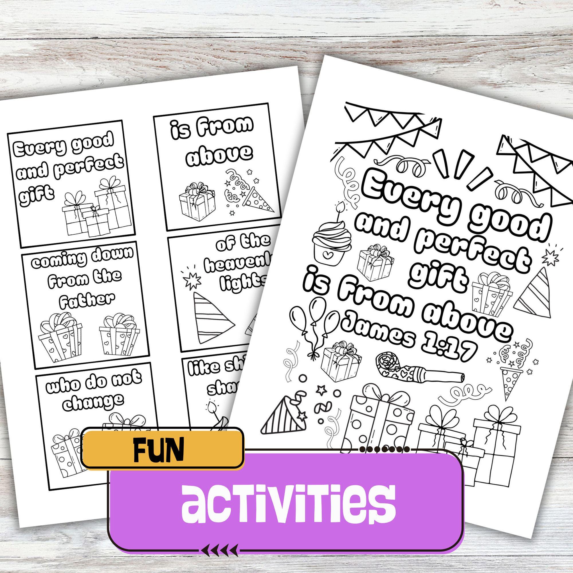 Coloring Page Scripture Cards for Kids Sunday School Lesson Printable ...