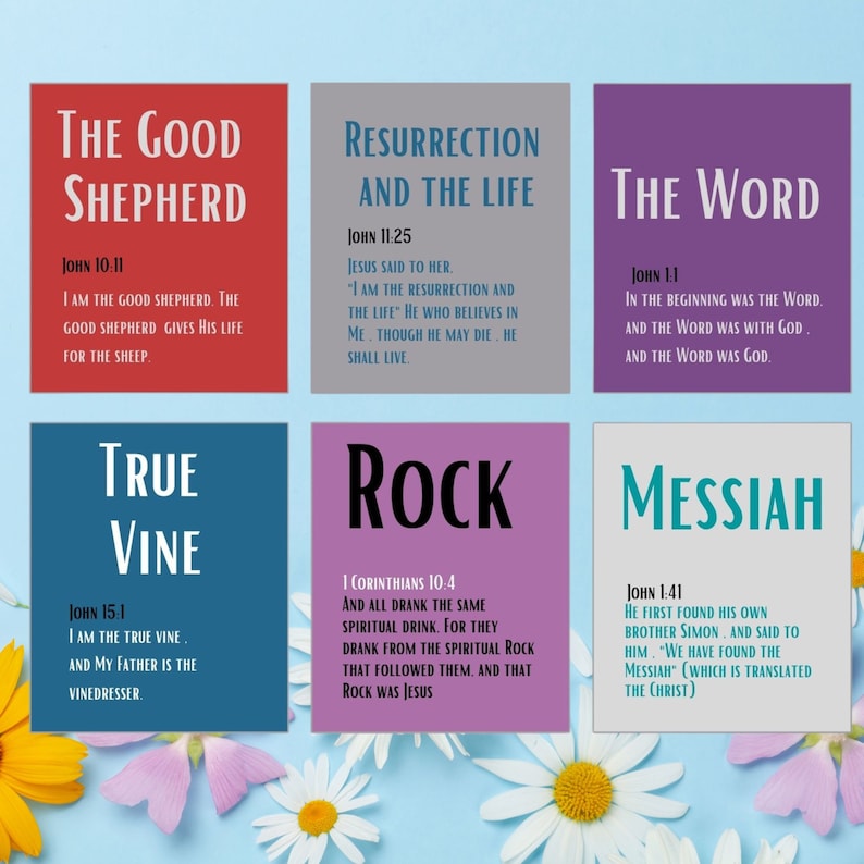 Names of Jesus Printable Cards With Scriptures Pack of 45 - Etsy