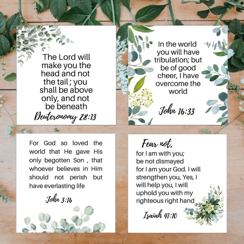 Encouraging Scripture Cards Set of 18 Printable Bible Cards - Etsy UK