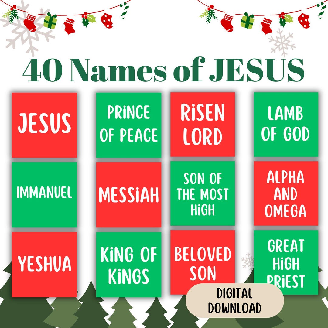 Gift Tags Christmas Printable Names of Jesus Christ Christmas Printable ...