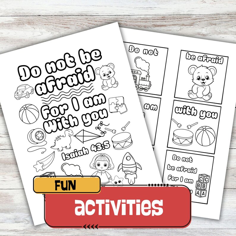 Coloring Page Scripture Cards for Kids Sunday School Lesson Printable ...