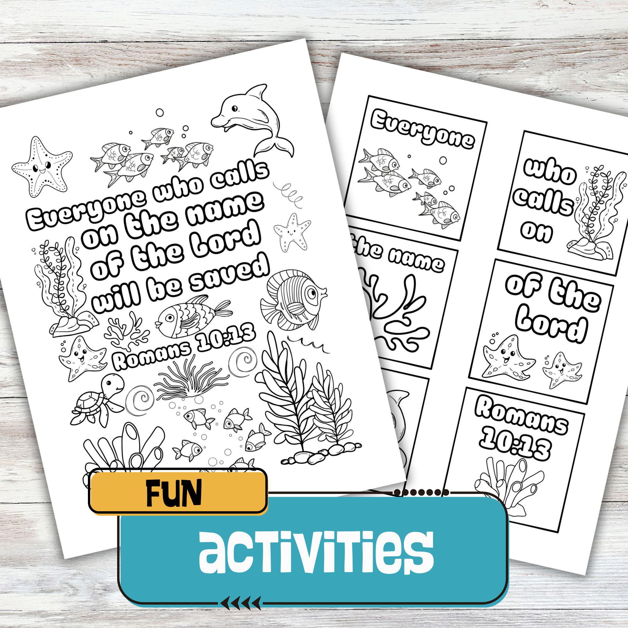 Coloring Page Scripture Cards for Kids Sunday School Lesson Printable ...