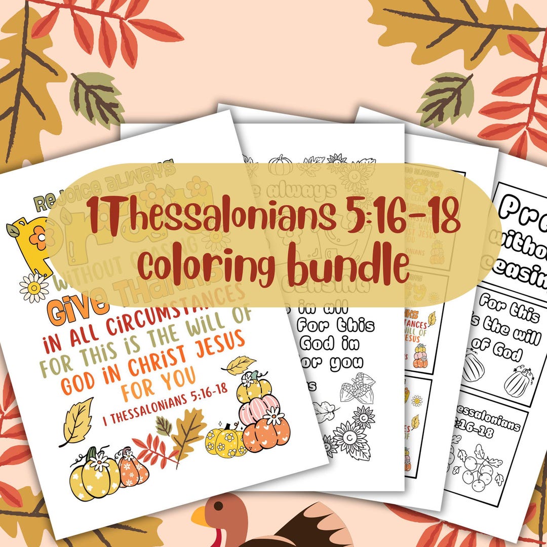 Give Thanks Sunday School Lesson 1thessalonians 5:16-18 Printable ...