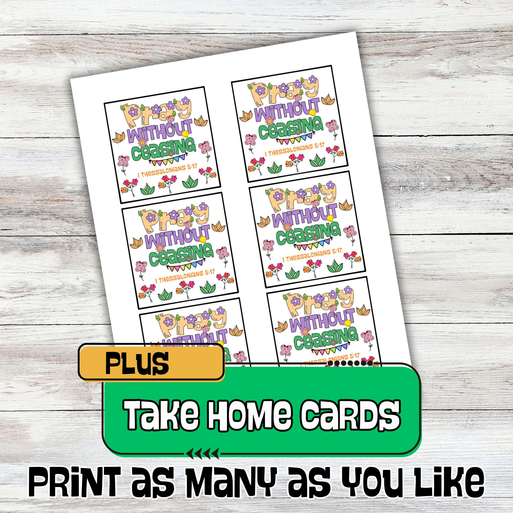 Pray Without Ceasing Coloring Page: Sunday School Activity Digital ...