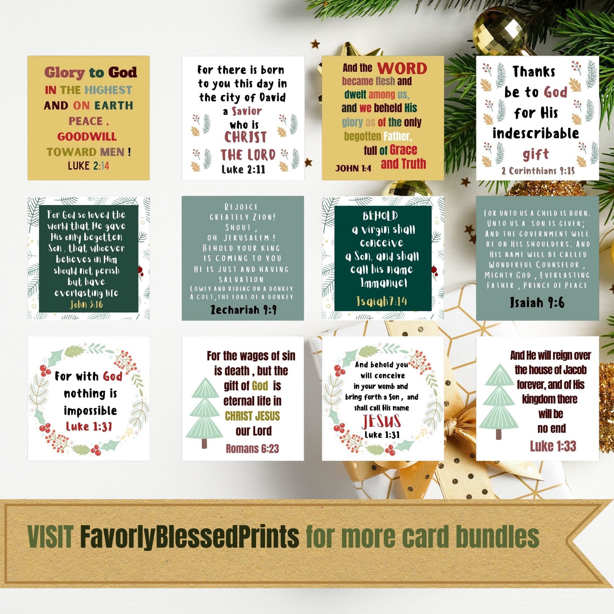 Scripture Cards Christmas Printable Christmas Greeting Cards Kids ...