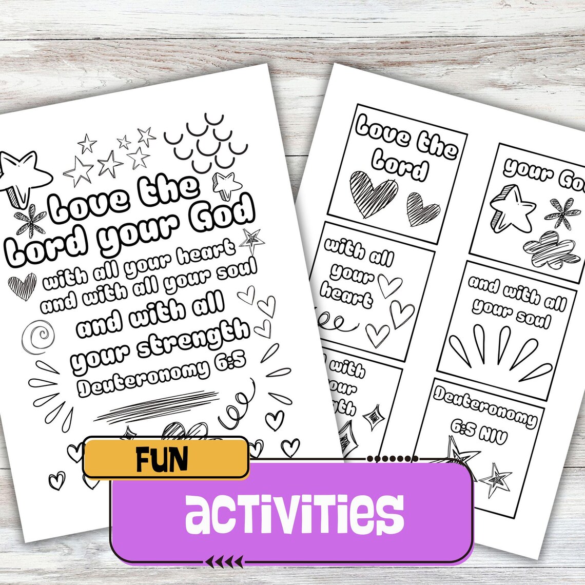 Coloring Page Scripture Cards for Kids Sunday School Lesson Printable ...