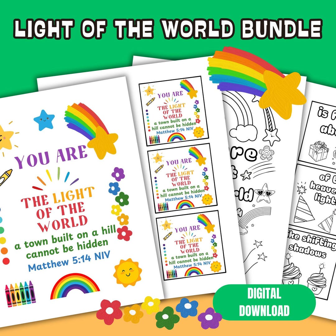 Coloring Page Scripture Cards for Kids Sunday School Lesson Printable ...