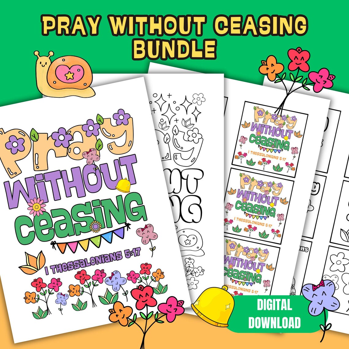 Pray Without Ceasing Coloring Page: Sunday School Activity Digital ...