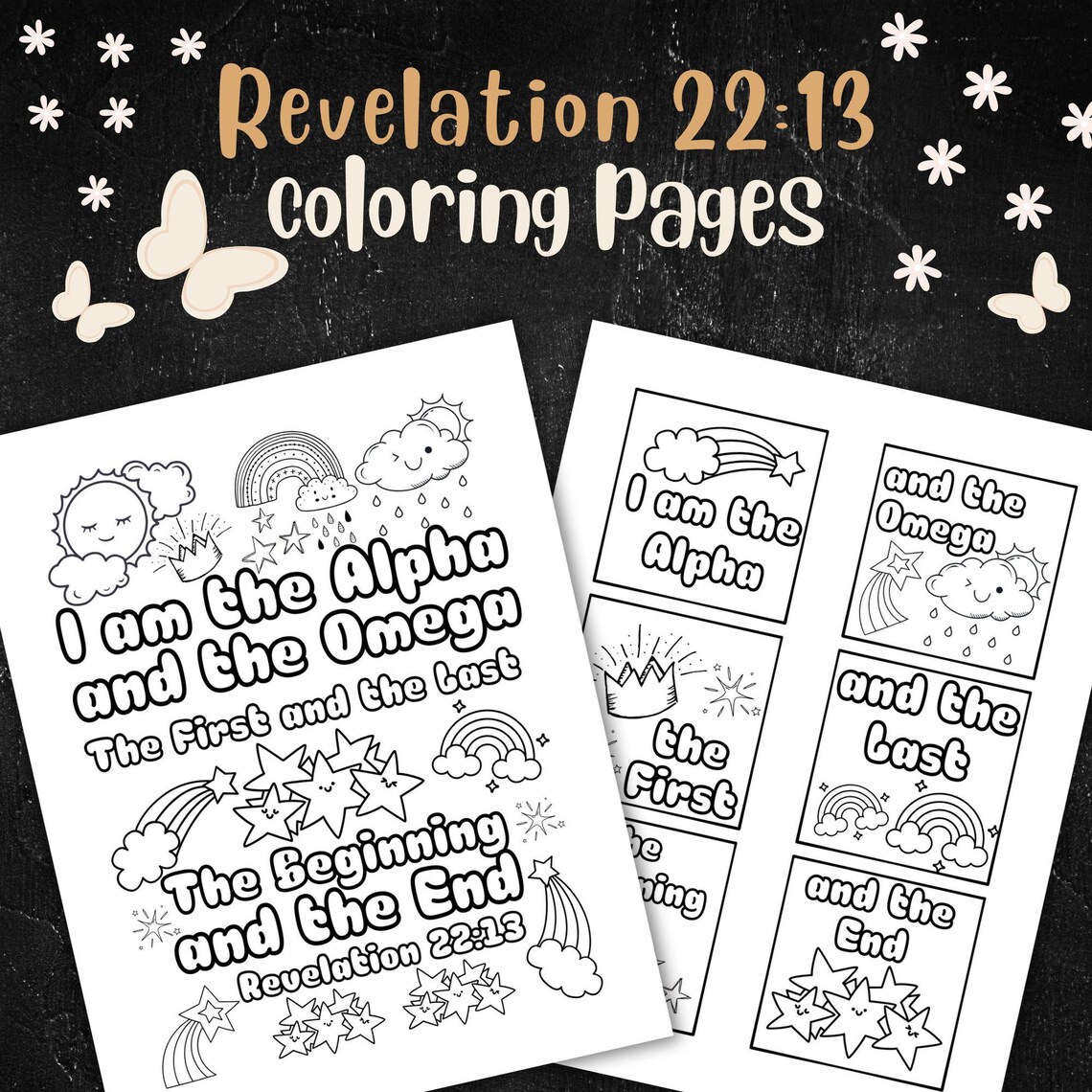 Revelation 22:13 Coloring Pages for Kids for Sunday School Lesson Kids ...