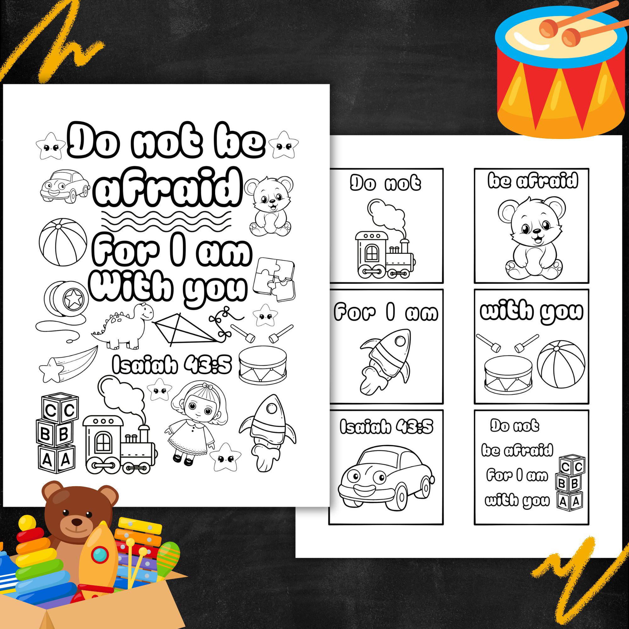 Isaiah 43:5 Scripture Coloring Pages for Kids Digital Download ...