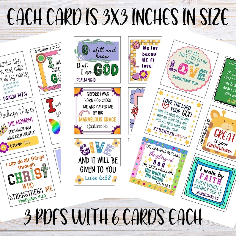 Scripture Cards for Kids Bible Verse Prints Digital Download Printable ...