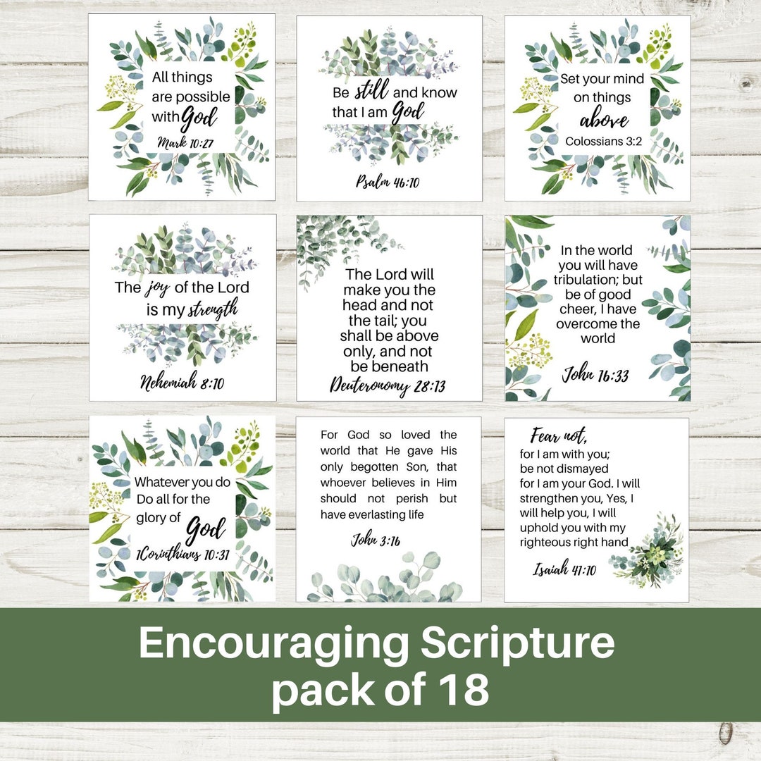 Encouraging Scripture Cards for Women Christian Bible Verse Prints ...