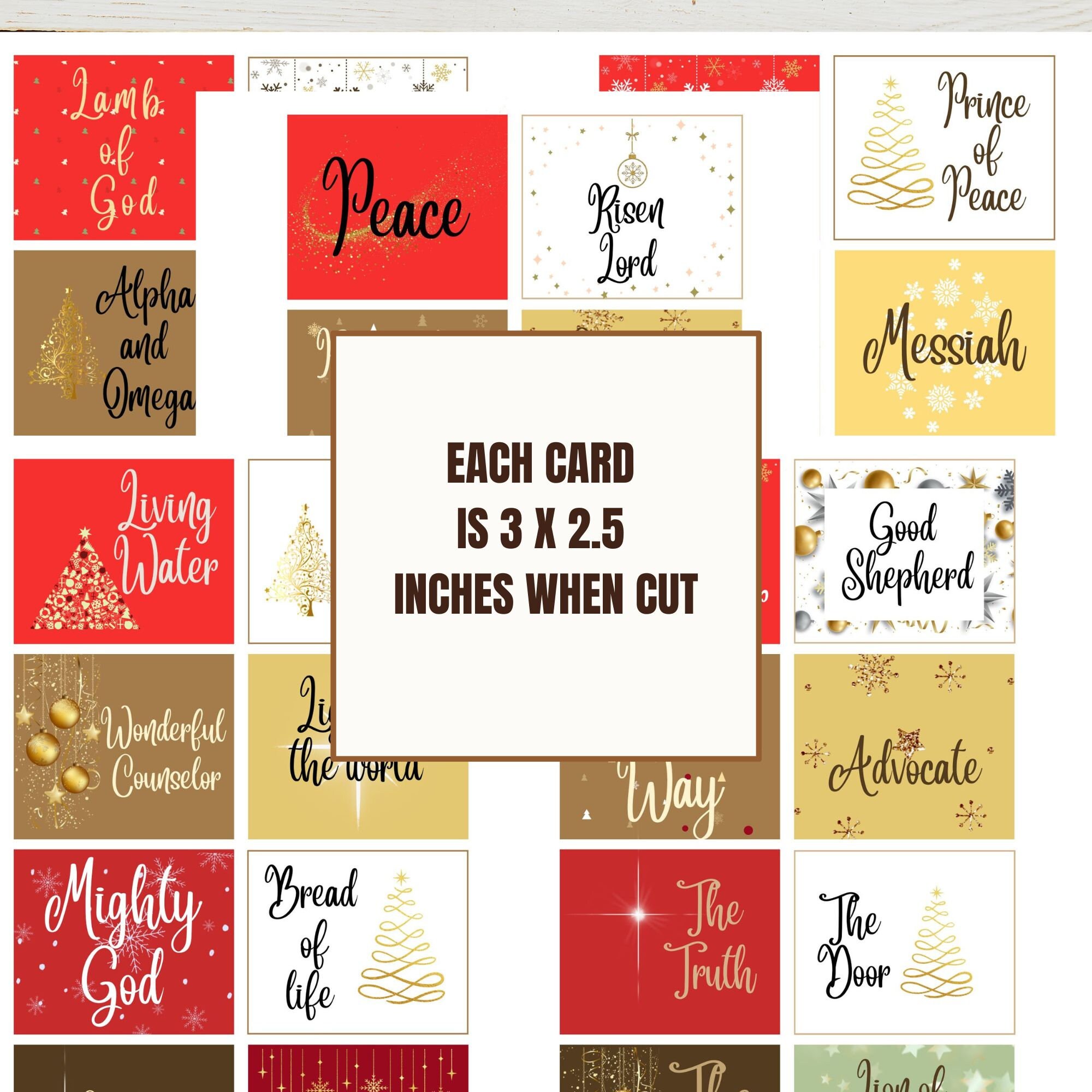 Names of Jesus Christmas Cards: Printable Gift Tags (digital Download ...