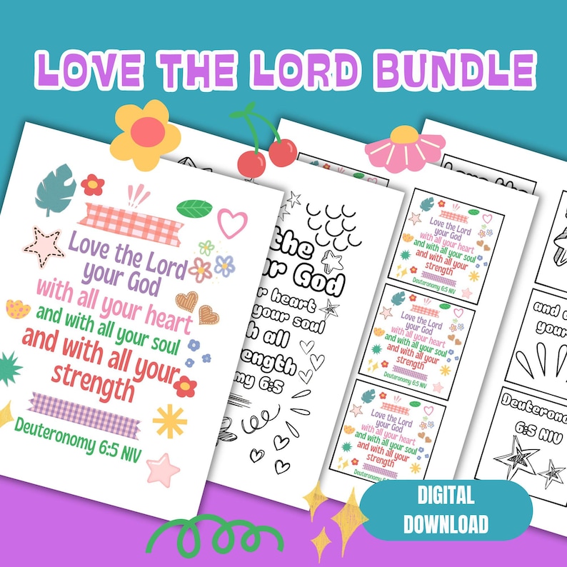 Coloring Page Scripture Cards for Kids Sunday School Lesson Printable ...