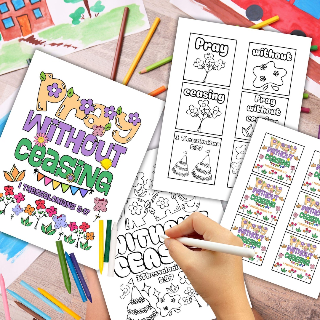 Pray Without Ceasing Coloring Page: Sunday School Activity Digital ...