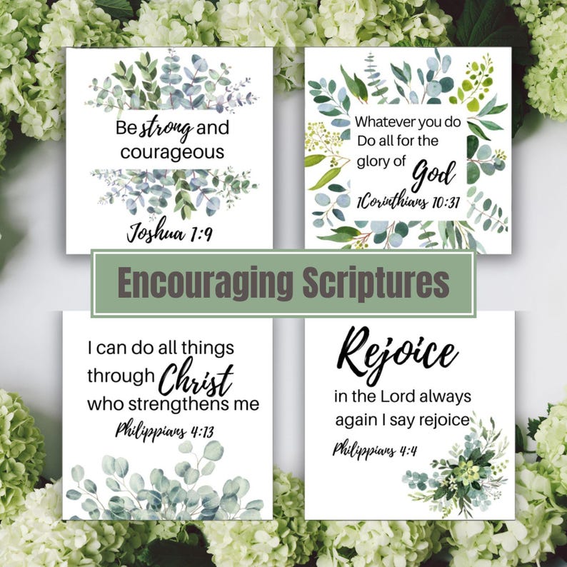 Encouraging Scripture Cards for Women Christian Bible Verse Prints ...