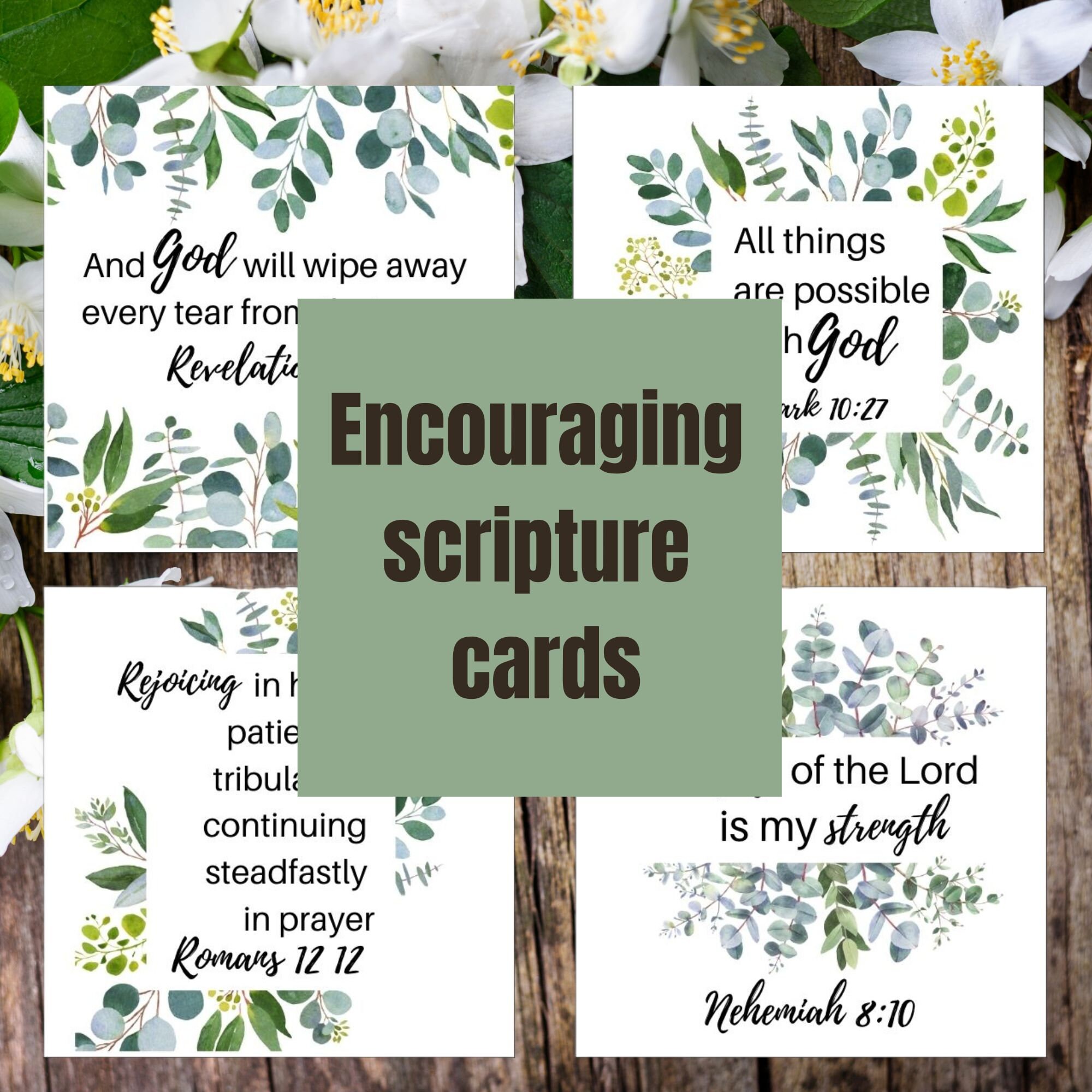 Encouraging Scripture Cards Set of 18 Printable Bible Cards - Etsy UK