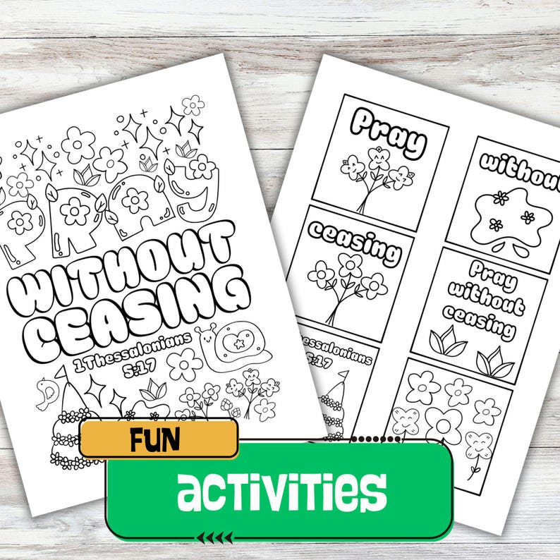 Pray Without Ceasing Coloring Page: Sunday School Activity Digital ...