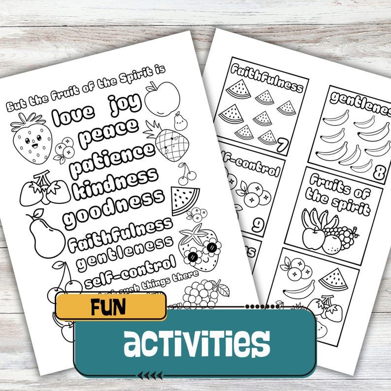 Fruits of the Spirit Kids Activity Sunday School Lesson Printable ...