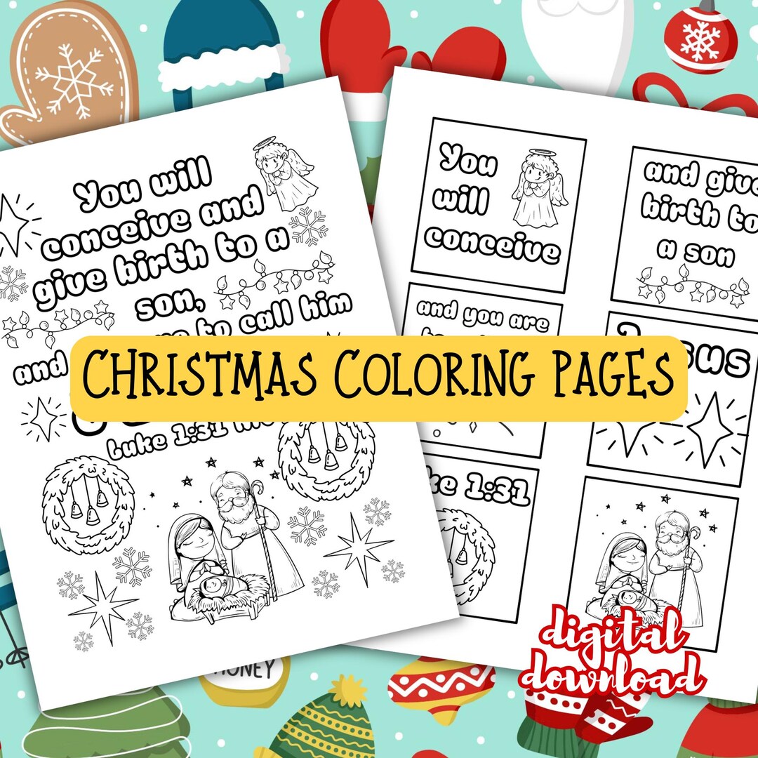 Luke 1:31 Christmas Scripture Coloring Pages for Sunday School Lesson ...