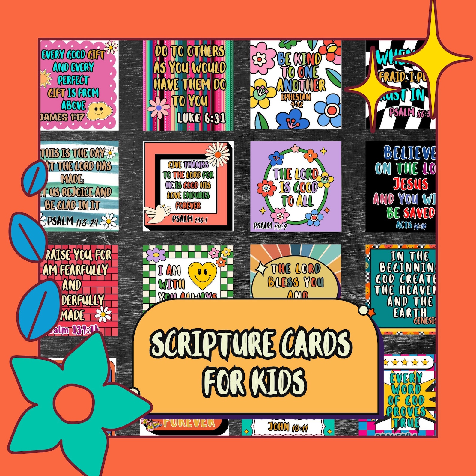 Scripture Cards for Kids Bible Verse Cards for Sunday School Printable ...