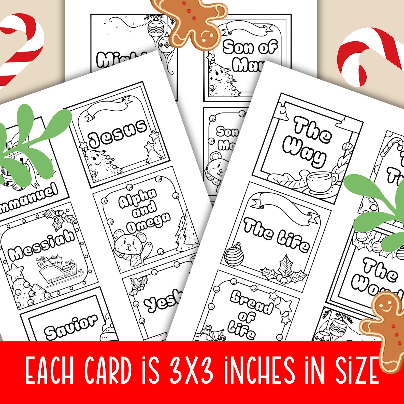 Printable Names of Jesus Coloring Cards for Kids Printable Christmas ...