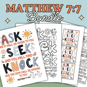 Coloring Page Scripture Cards for Kids Sunday School Lesson Printable ...