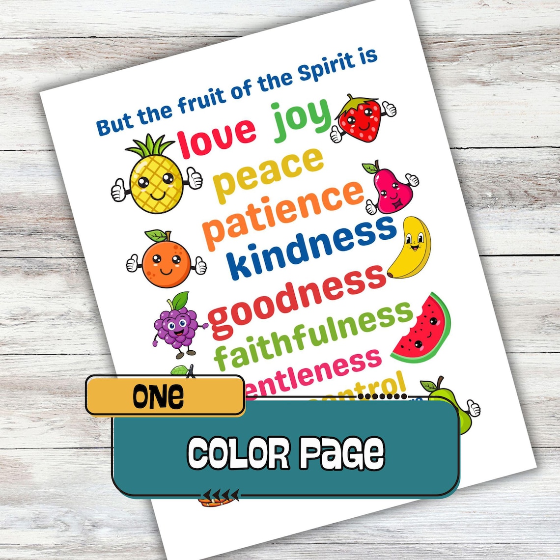 Fruits of the Spirit Coloring Pages: Sunday School Activity Digital ...