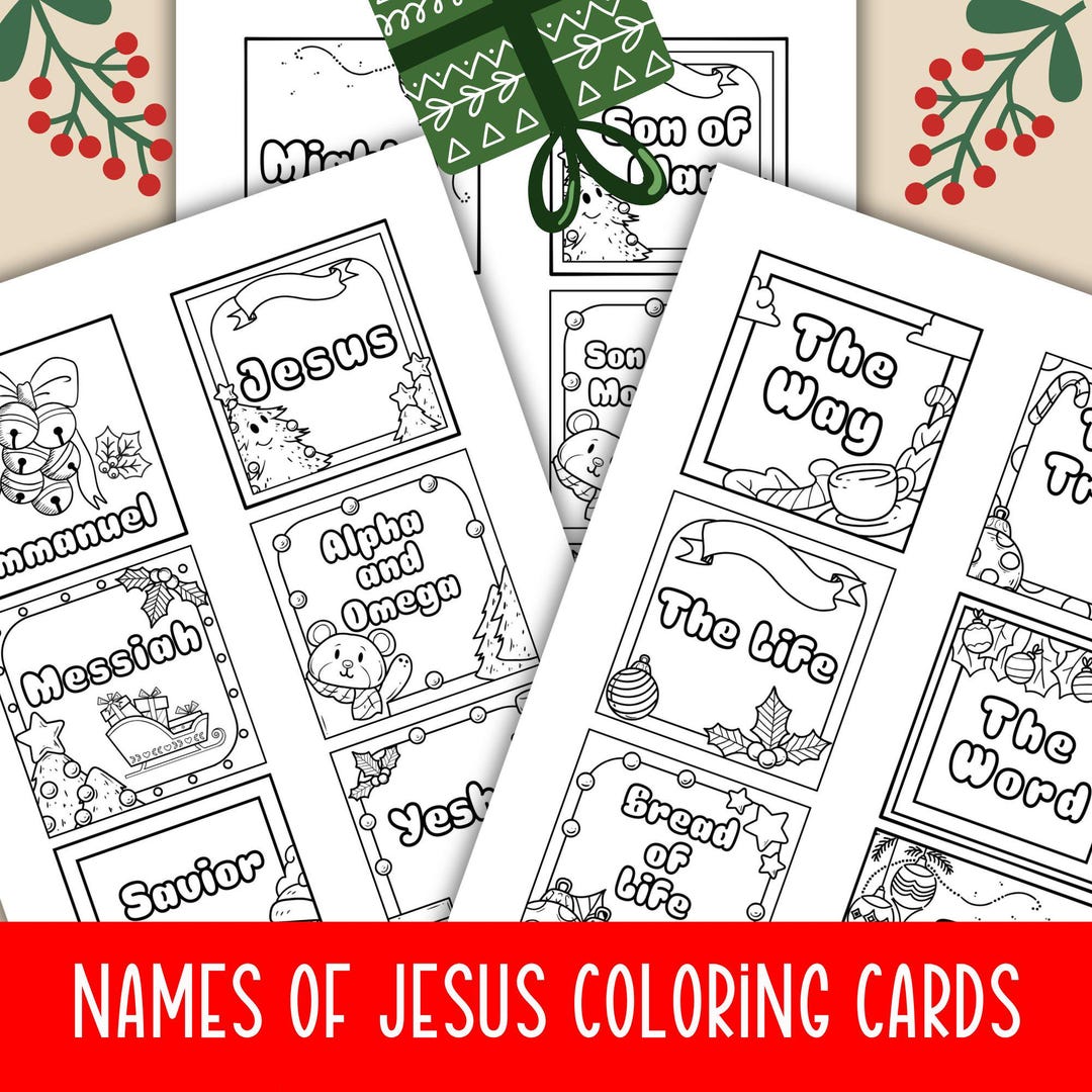 Printable Names of Jesus Coloring Cards for Kids Printable Christmas ...