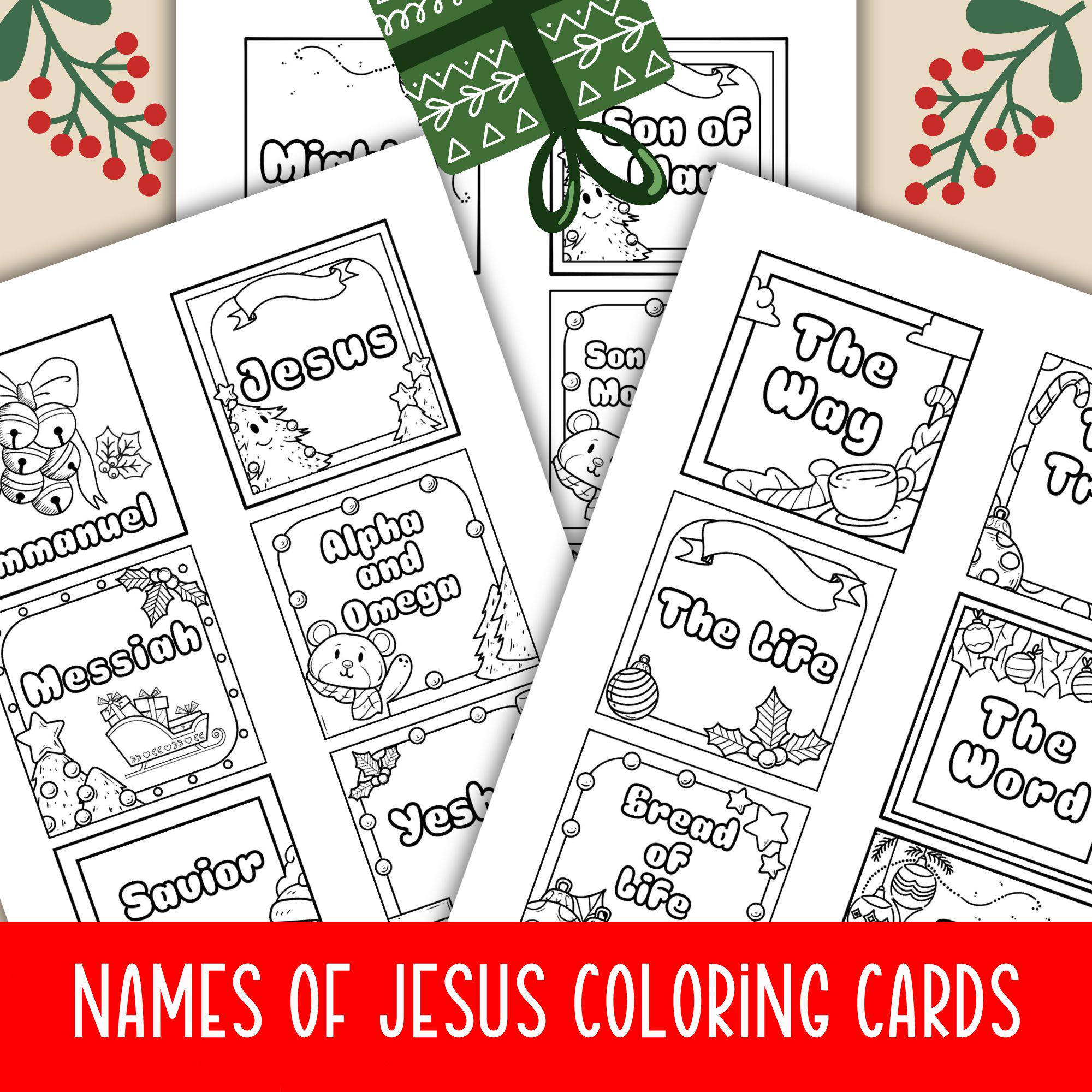 Printable Names of Jesus Coloring Cards for Kids Printable Christmas ...