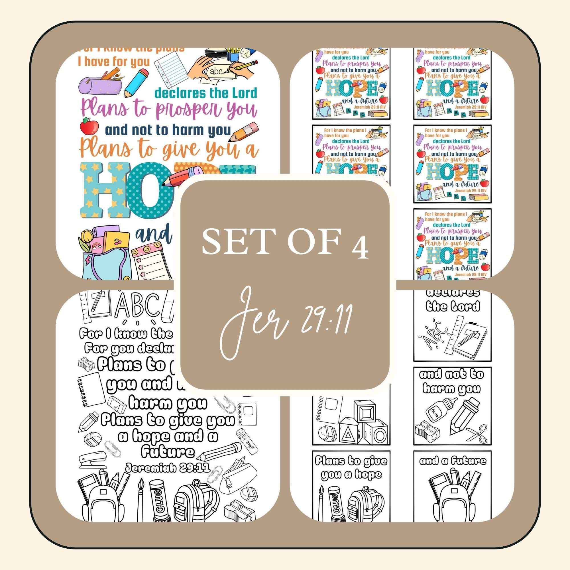Jeremiah 29:11 Sunday School Lesson Scripture Cards for Kids Christian ...