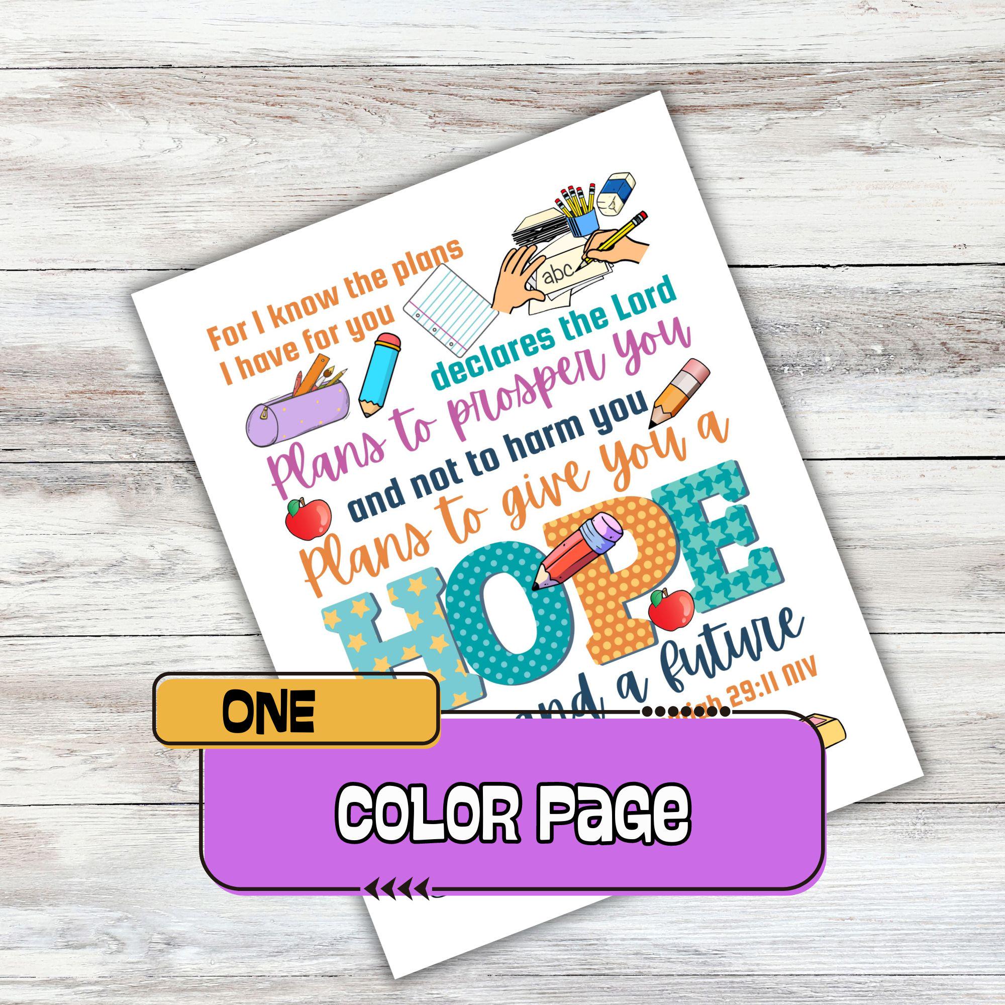 Jeremiah 29:11 Sunday School Lesson Scripture Cards for Kids Christian ...