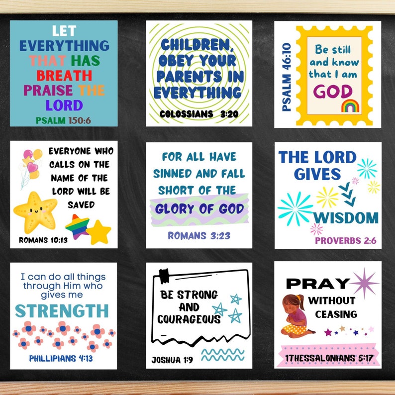 Scripture Cards for Kids Bible Verse Cards for Sunday School - Etsy ...