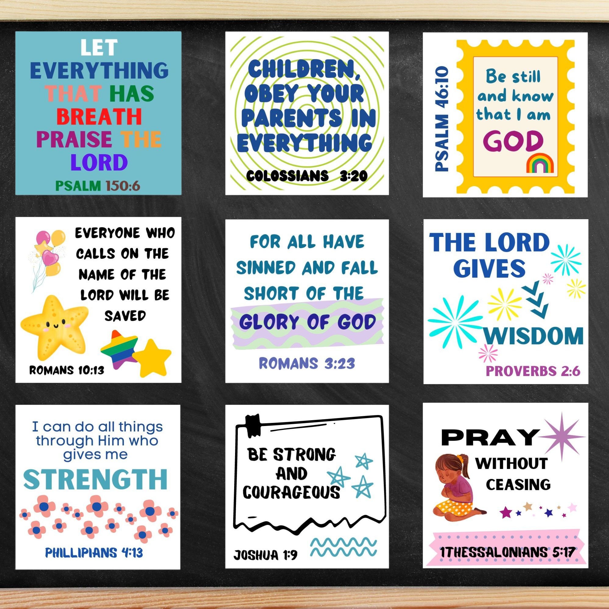Scripture Cards for Kids for Sunday School Home School or Kids Church ...