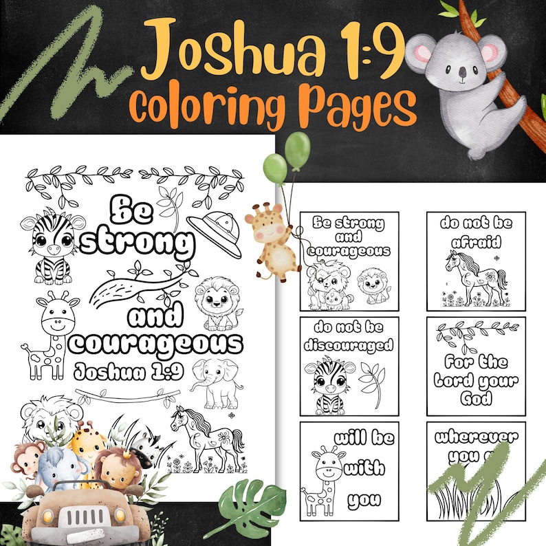Joshua 1:9 Scripture Coloring Pages for Kids for Sunday School ,kids ...