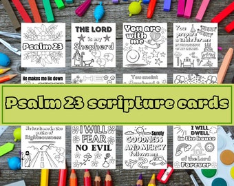 Psalm 23 Coloring Wheel, Printable Bible Activity, Watercolor, Kids ...