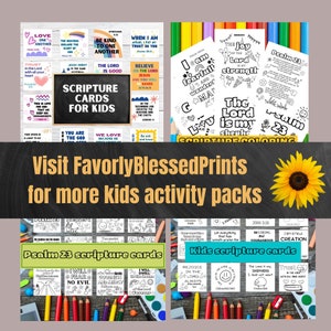 Scripture Cards for Kids for Sunday School Home School or Kids Church ...