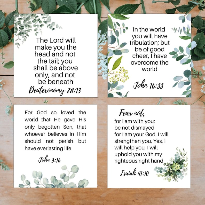 Encouraging Scripture Cards for Women Christian Bible Verse Prints ...