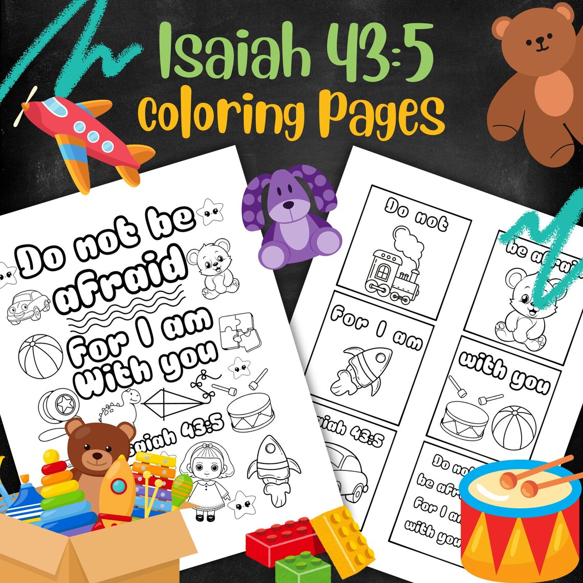 Isaiah 43:5 Scripture Coloring Pages for Kids Digital Download ...