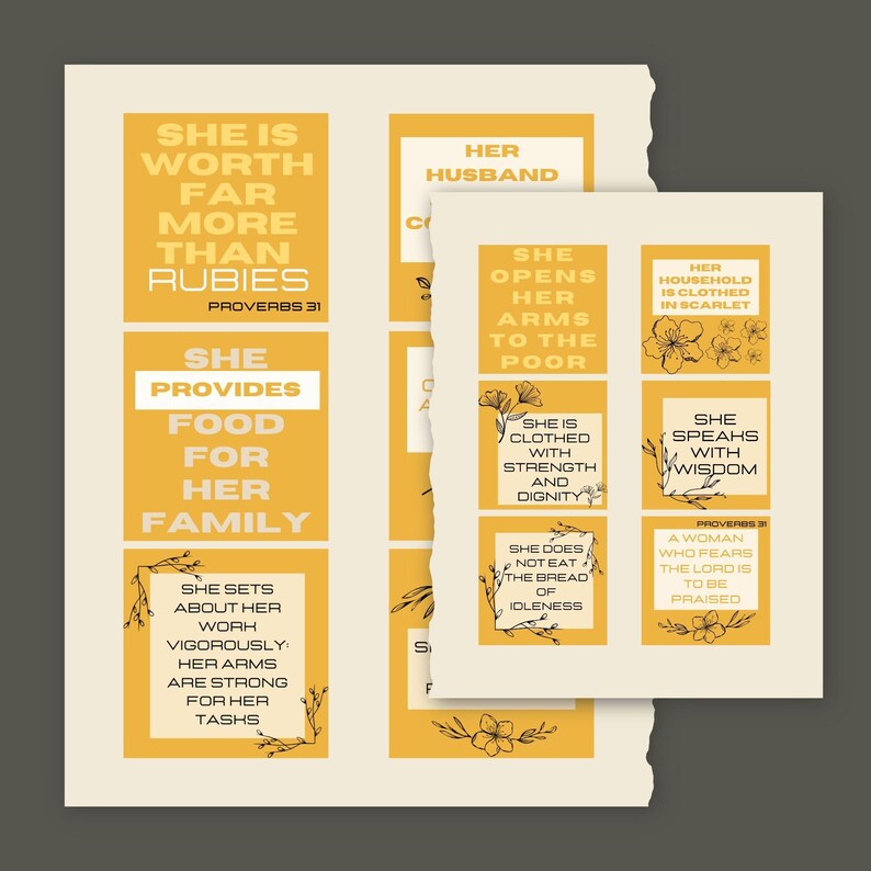 Proverbs 31 Scripture Cards for Women Christian Gift Digital Download ...