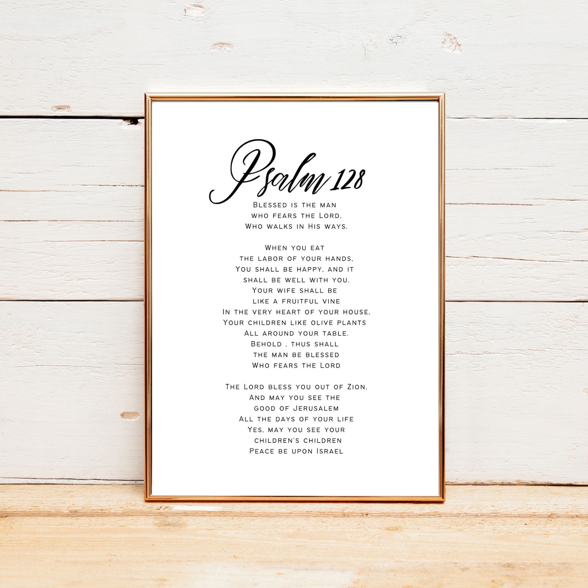 Psalm 128 Bible Verse Wall Art Christian Home Decor Digital Download ...