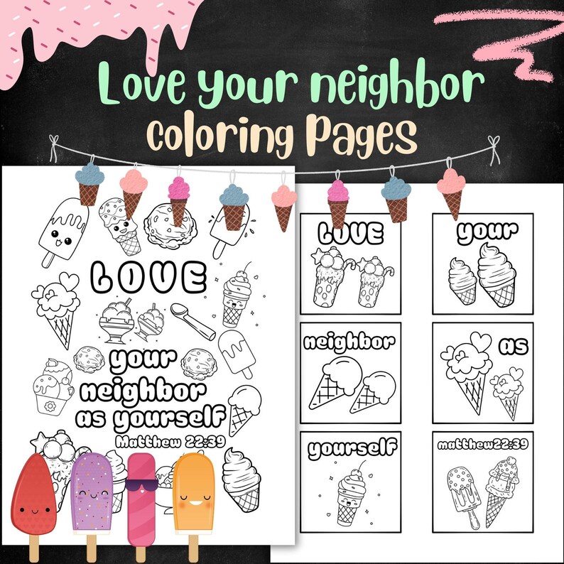 Love Your Neighbor Scripture Coloring Pages Sunday School Activity ...