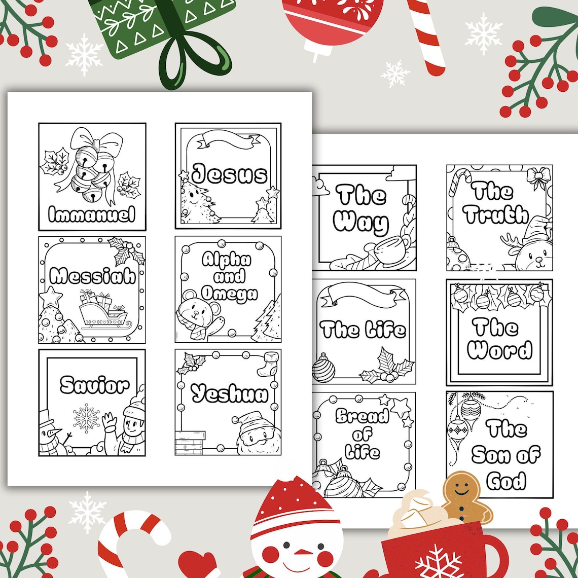 Printable Names of Jesus Coloring Cards for Kids Printable Christmas ...