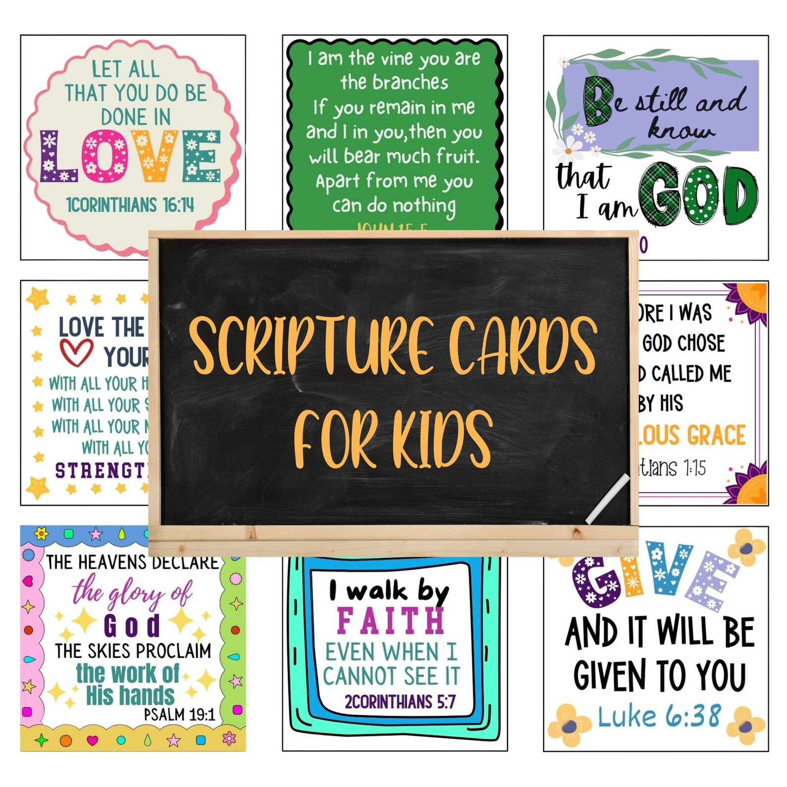 Scripture Cards for Kids Bible Verse Cards for Sunday School,home ...