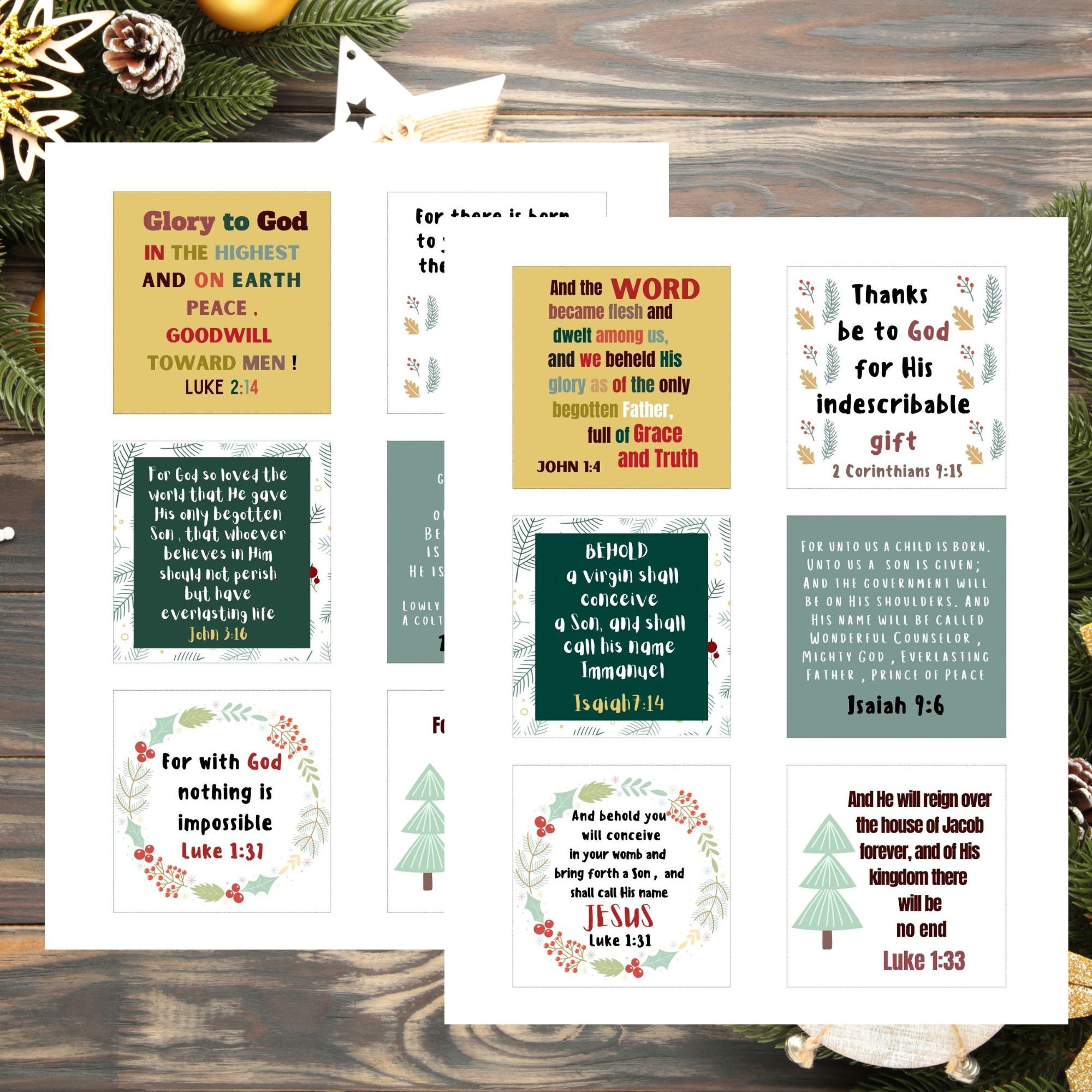 Scripture Cards Christmas Printable Christmas Greeting Cards Kids ...