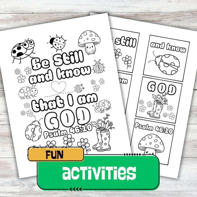 Be Still and Know Psalm 46:10 Scripture Cards for Sunday School Lesson ...