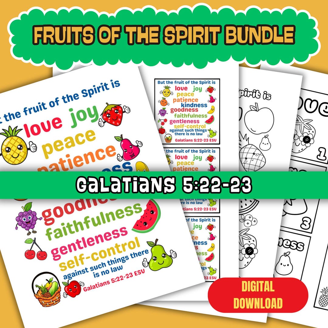 Fruits of the Spirit Kids Activity Sunday School Lesson Printable ...